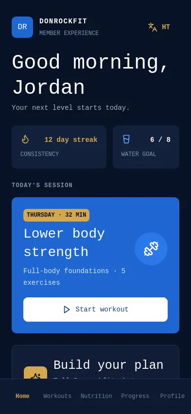 DONROCKFIT Fitness Mobile App
