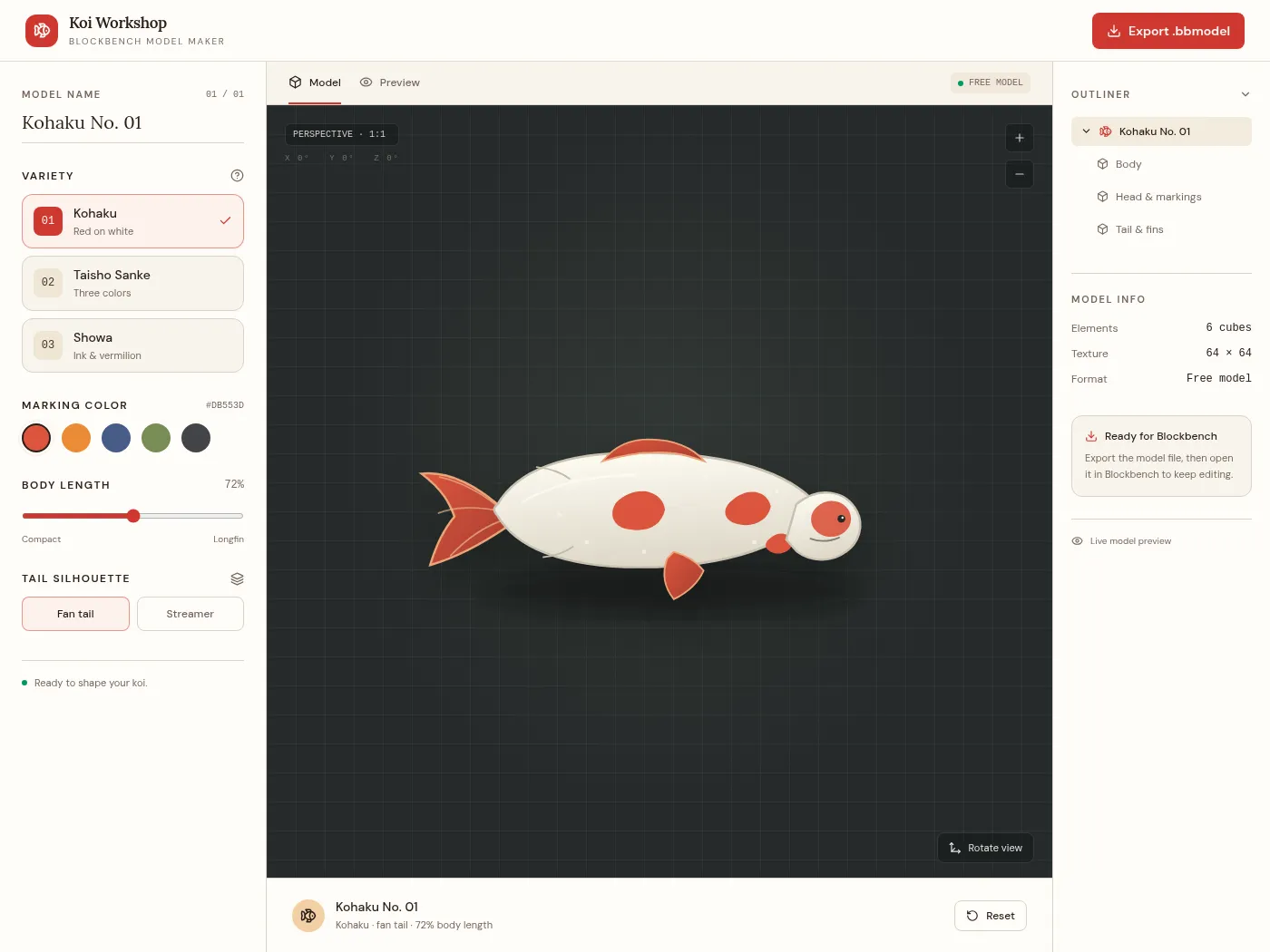 Blockbench Carp Model