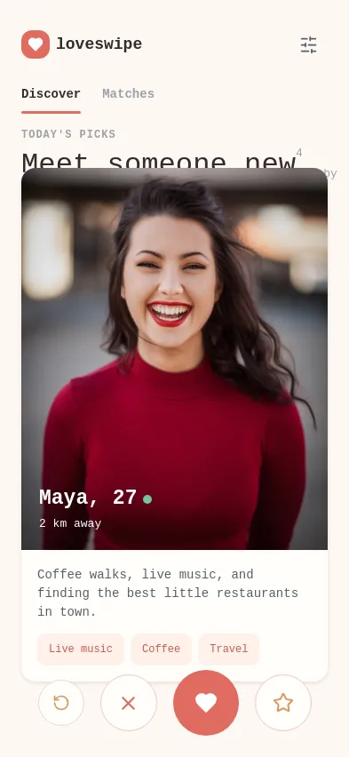 LoveSwipe Match App
