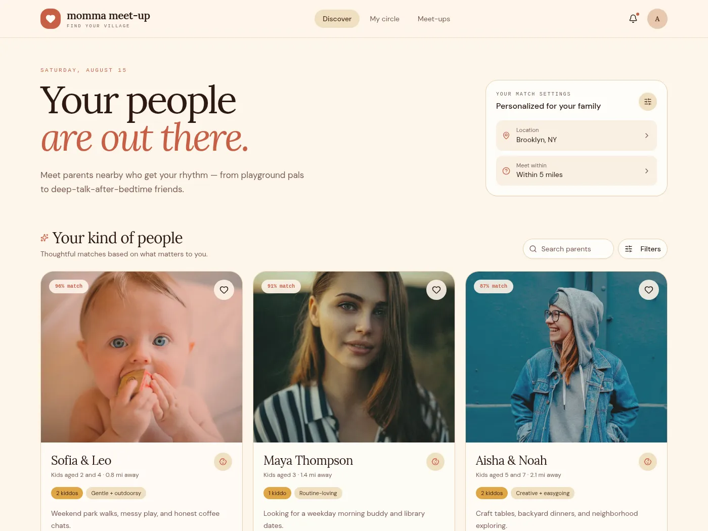 Momma Meet-Up App