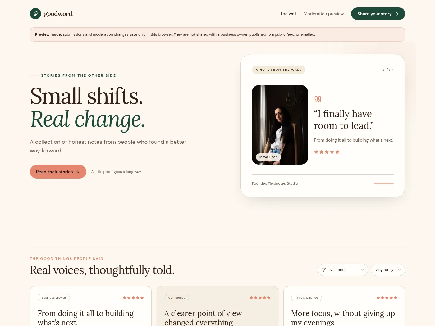 AI Testimonial Wall