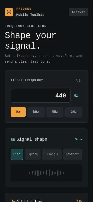 FreqGen Mobile Toolkit
