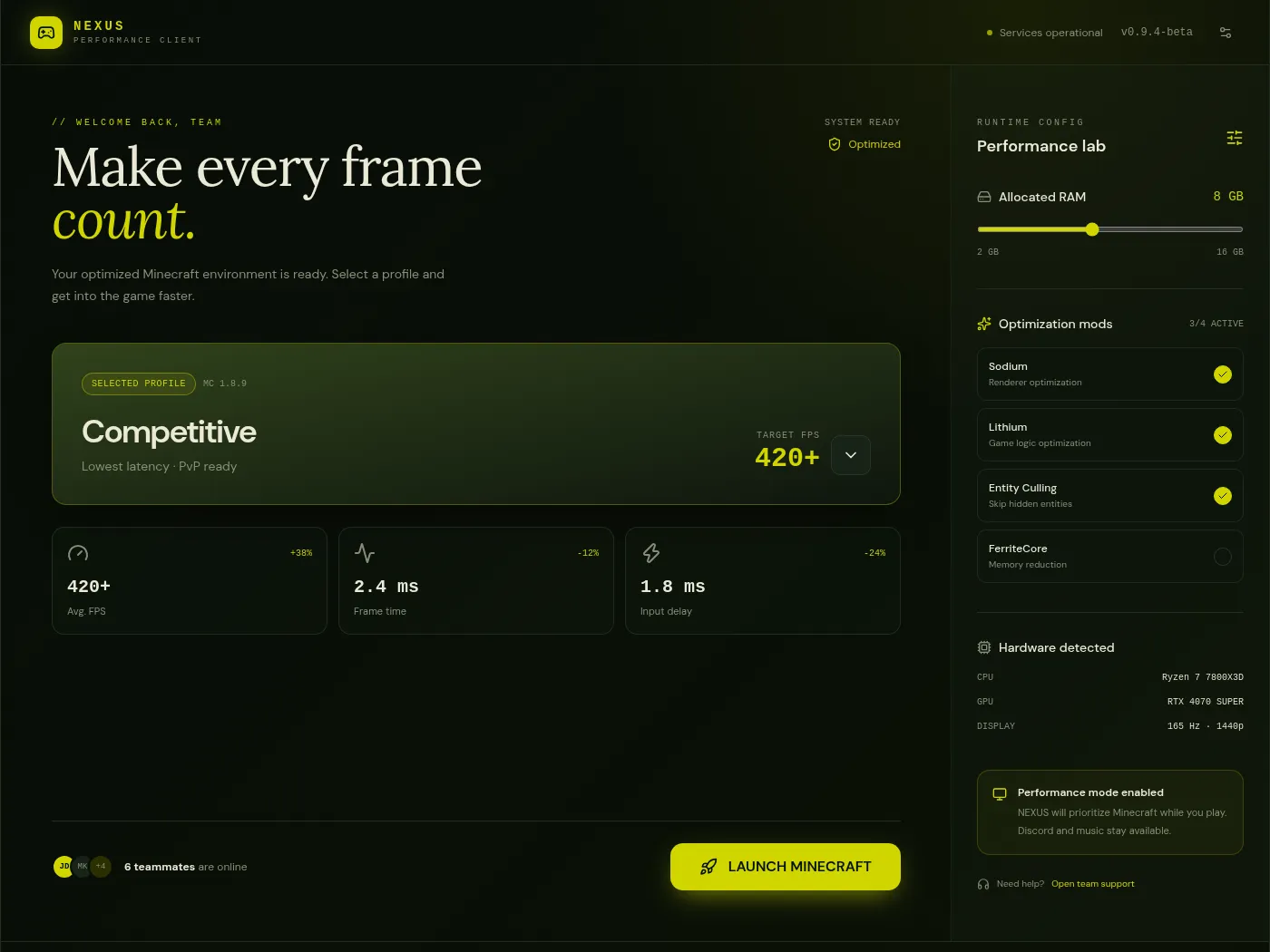 FPS Boost Minecraft Launcher