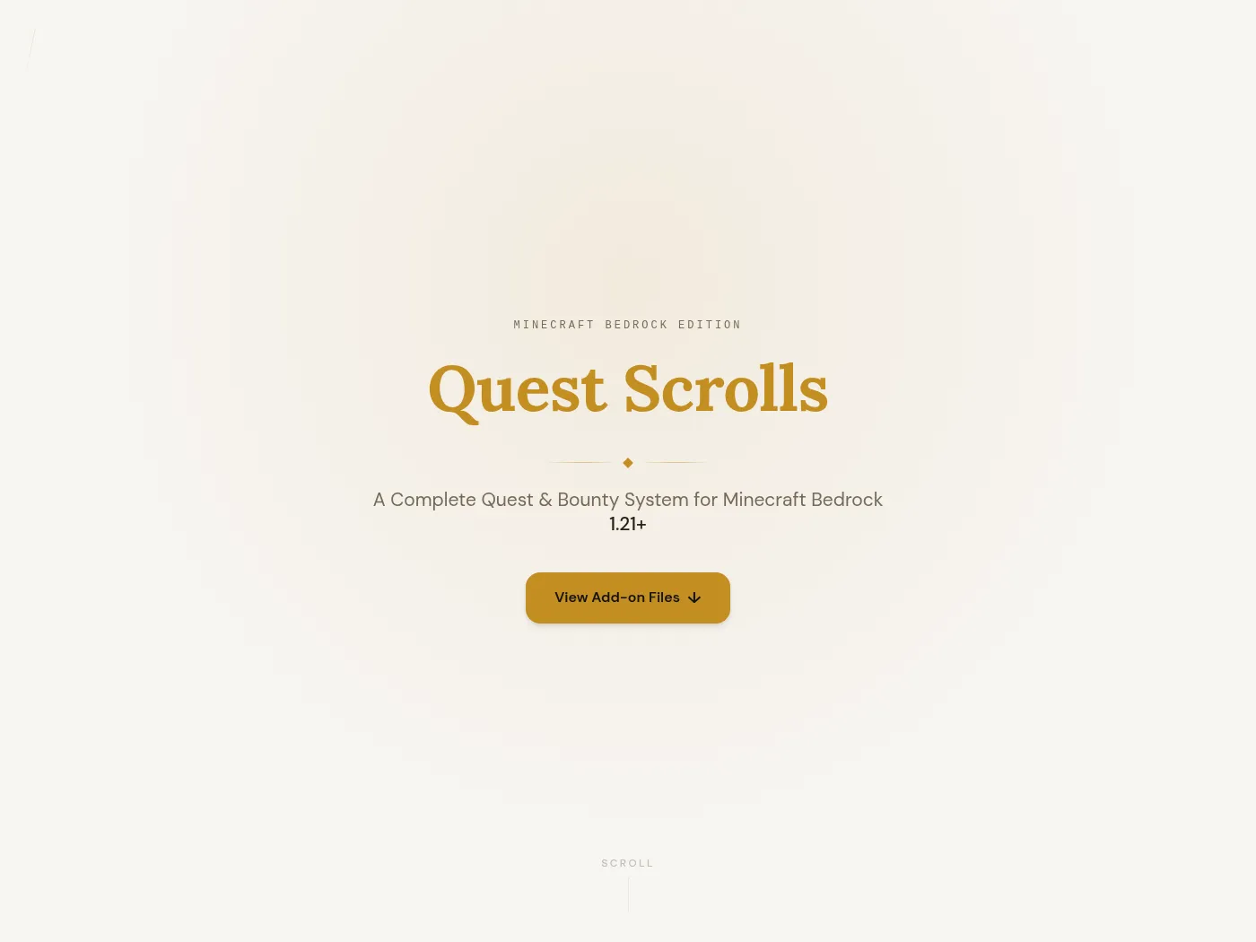 Quest Scrolls: Bedrock Add-on