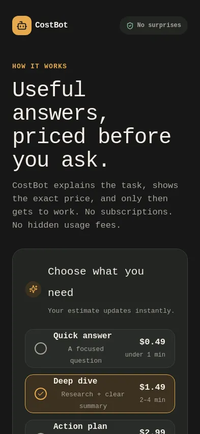 CostBot Mobile