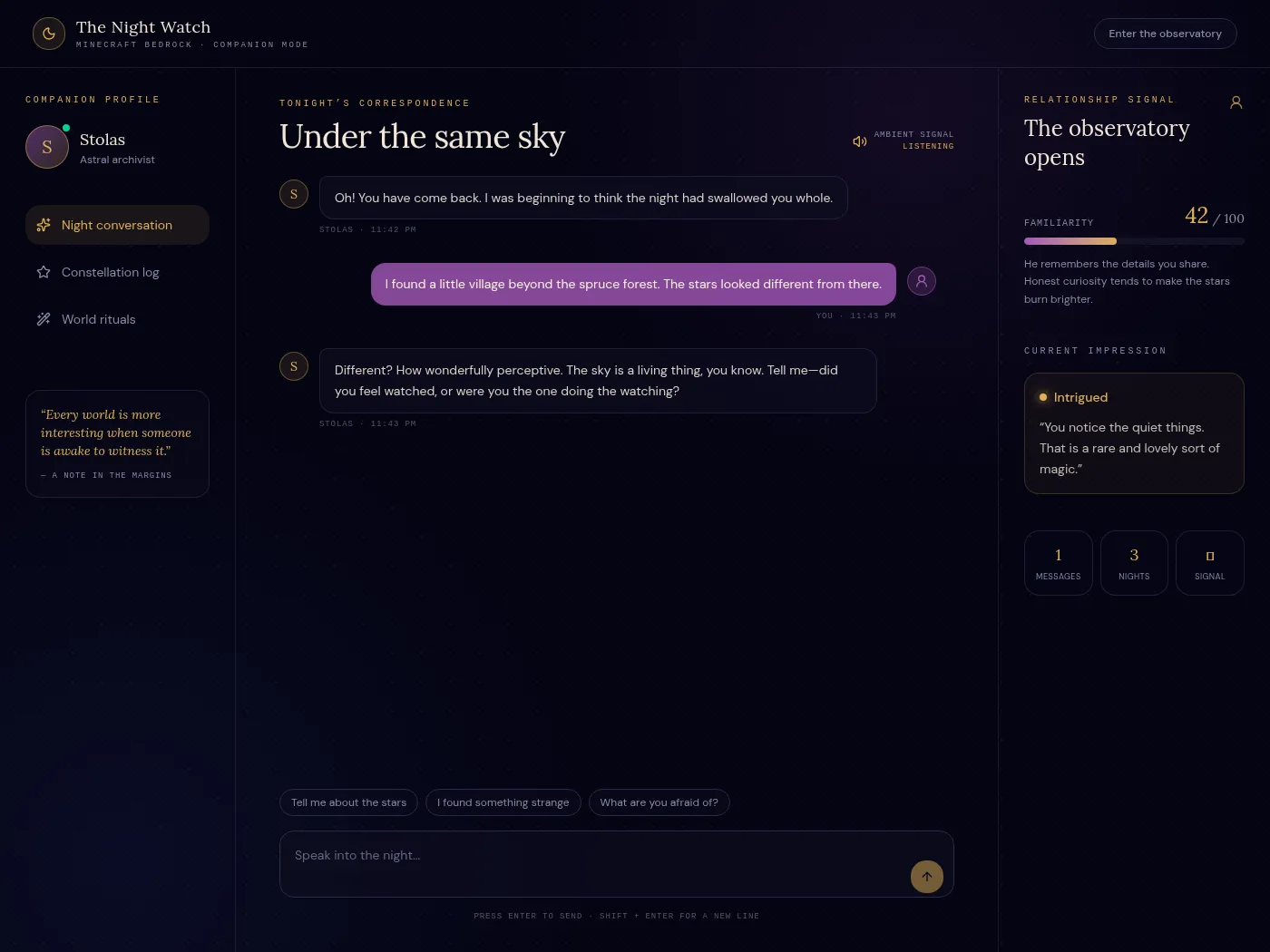 Stolas Chat Companion