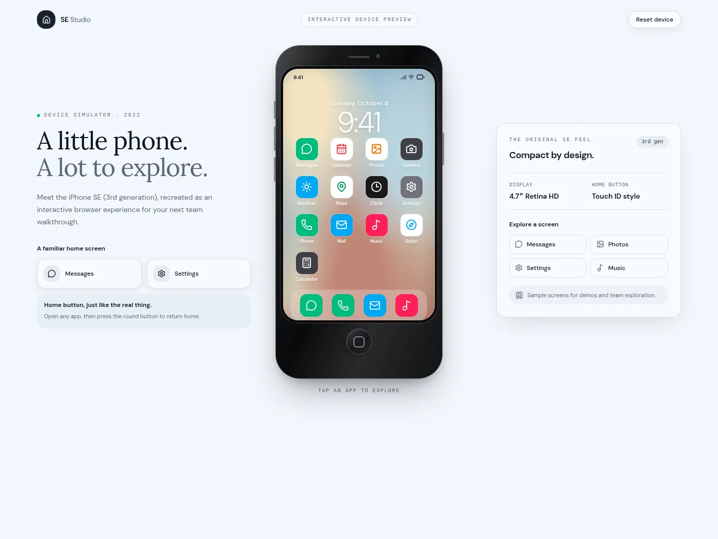 iPhone SE 3 Simulator