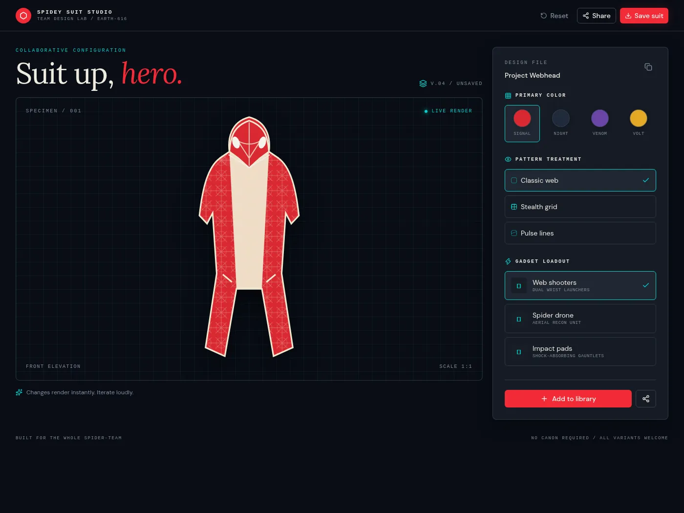 Spidey Suit Studio