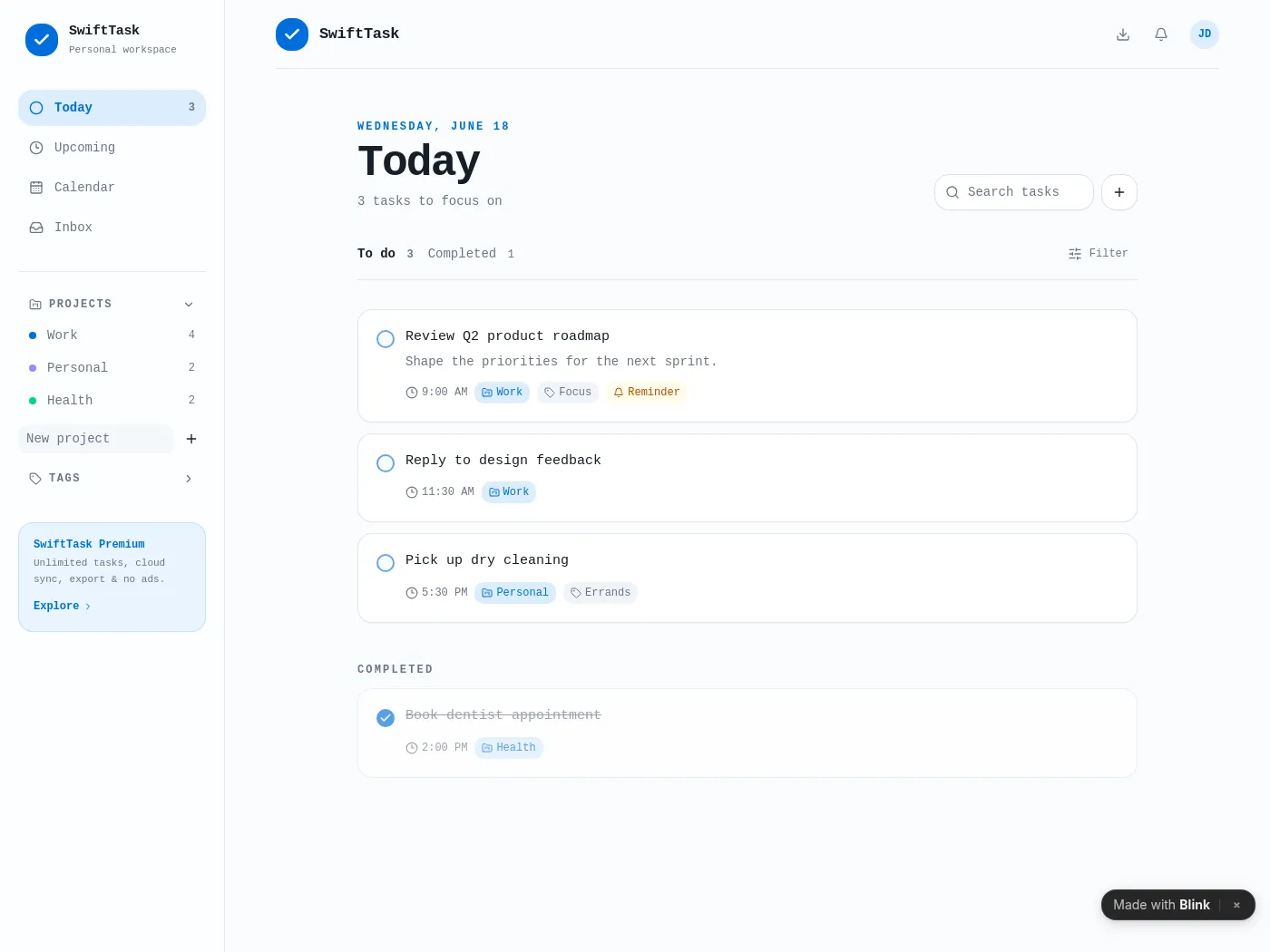 SwiftTask Manager