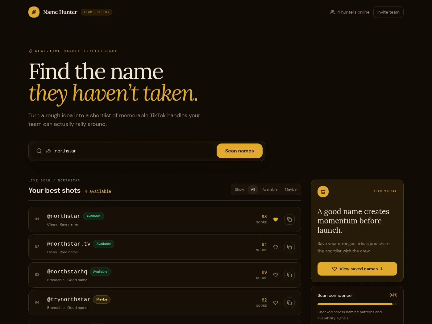TikTok Name Hunter