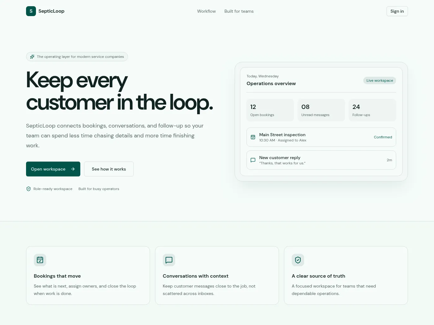 SepticLoop SaaS