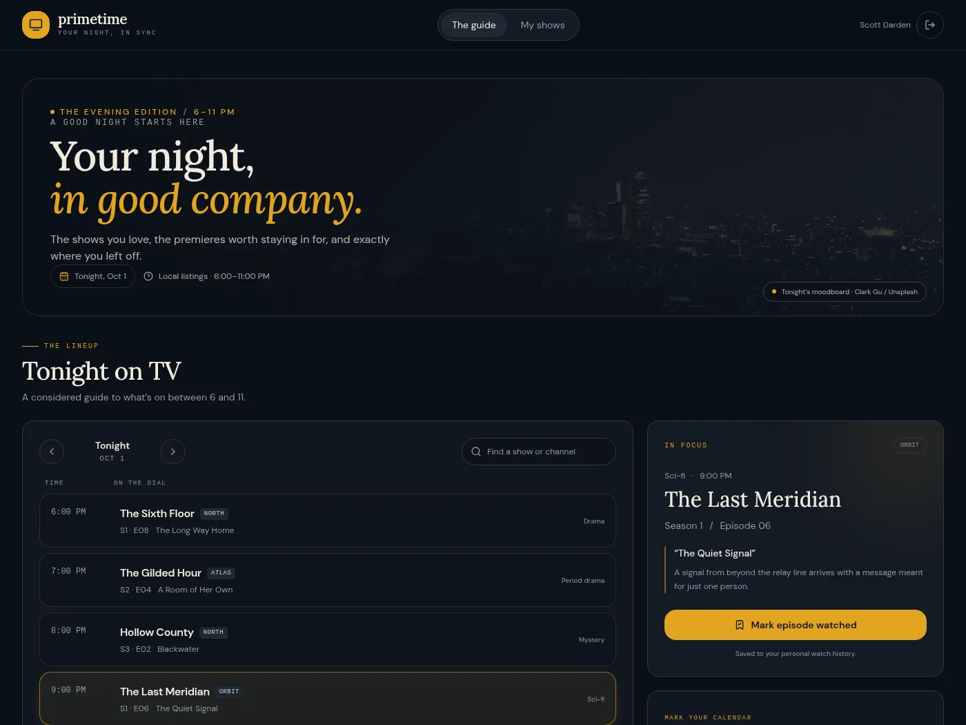 Primetime Show Tracker