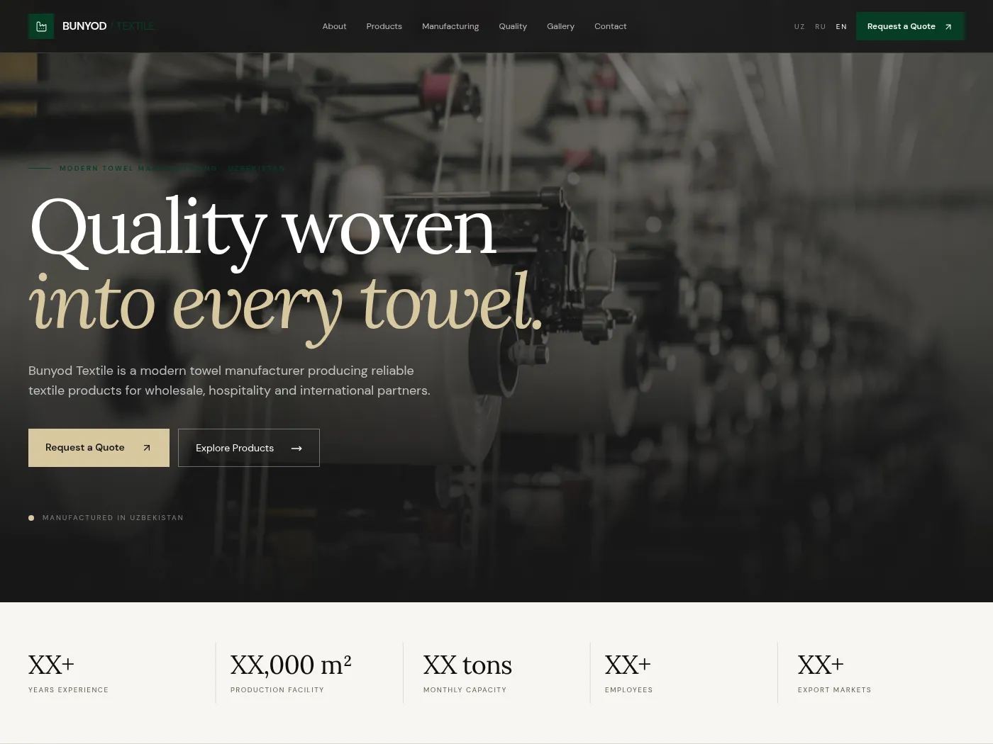 Bunyod Textile Corporate Site