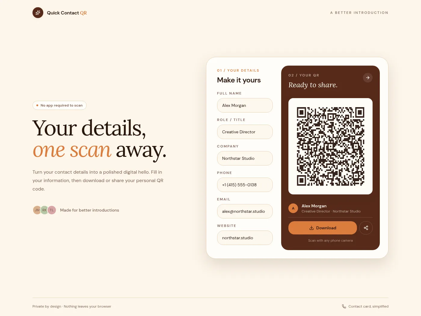Quick Contact QR