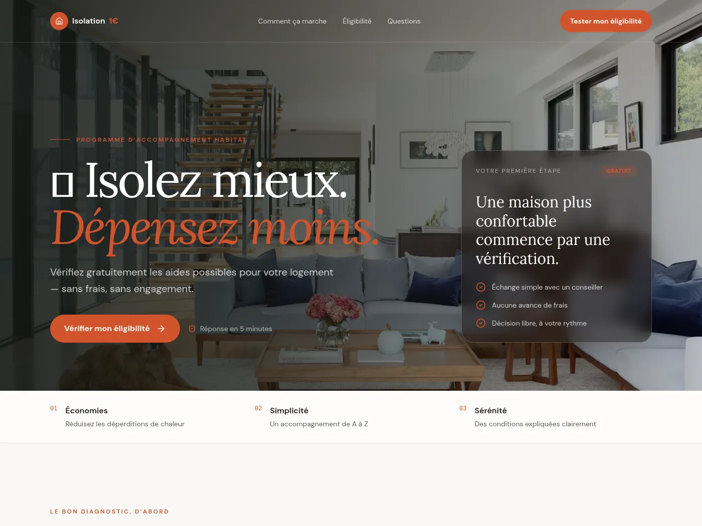 Isolation 1€ Landing Page