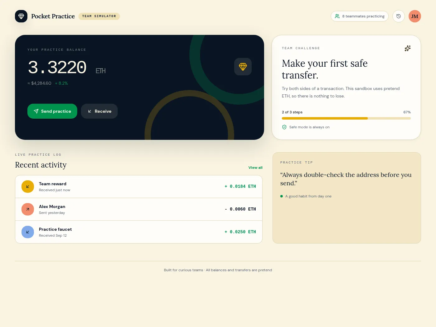 Team Crypto Wallet Sim