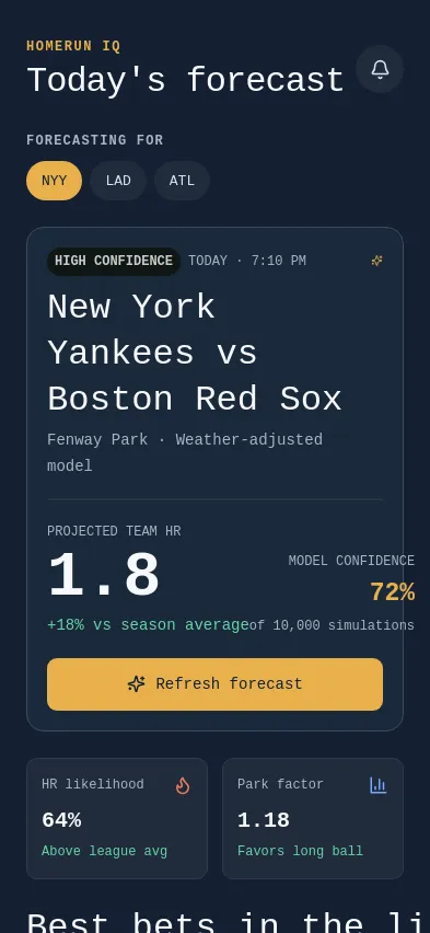 Homerun Predictor App