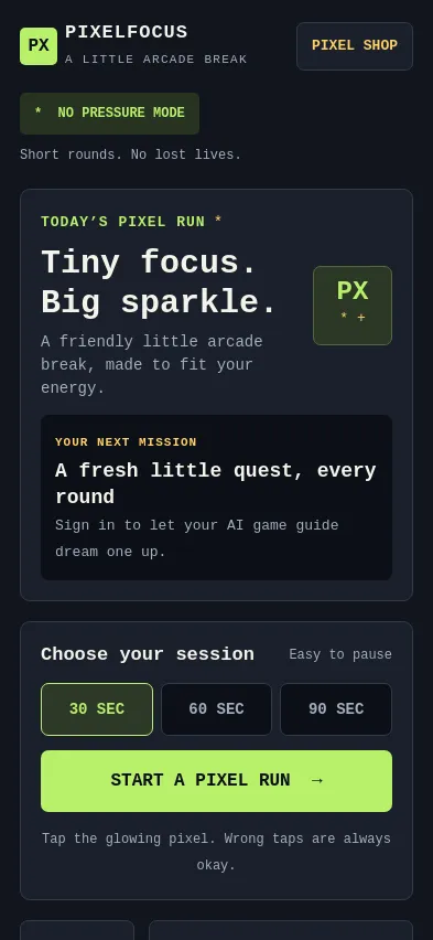 PixelFocus Game