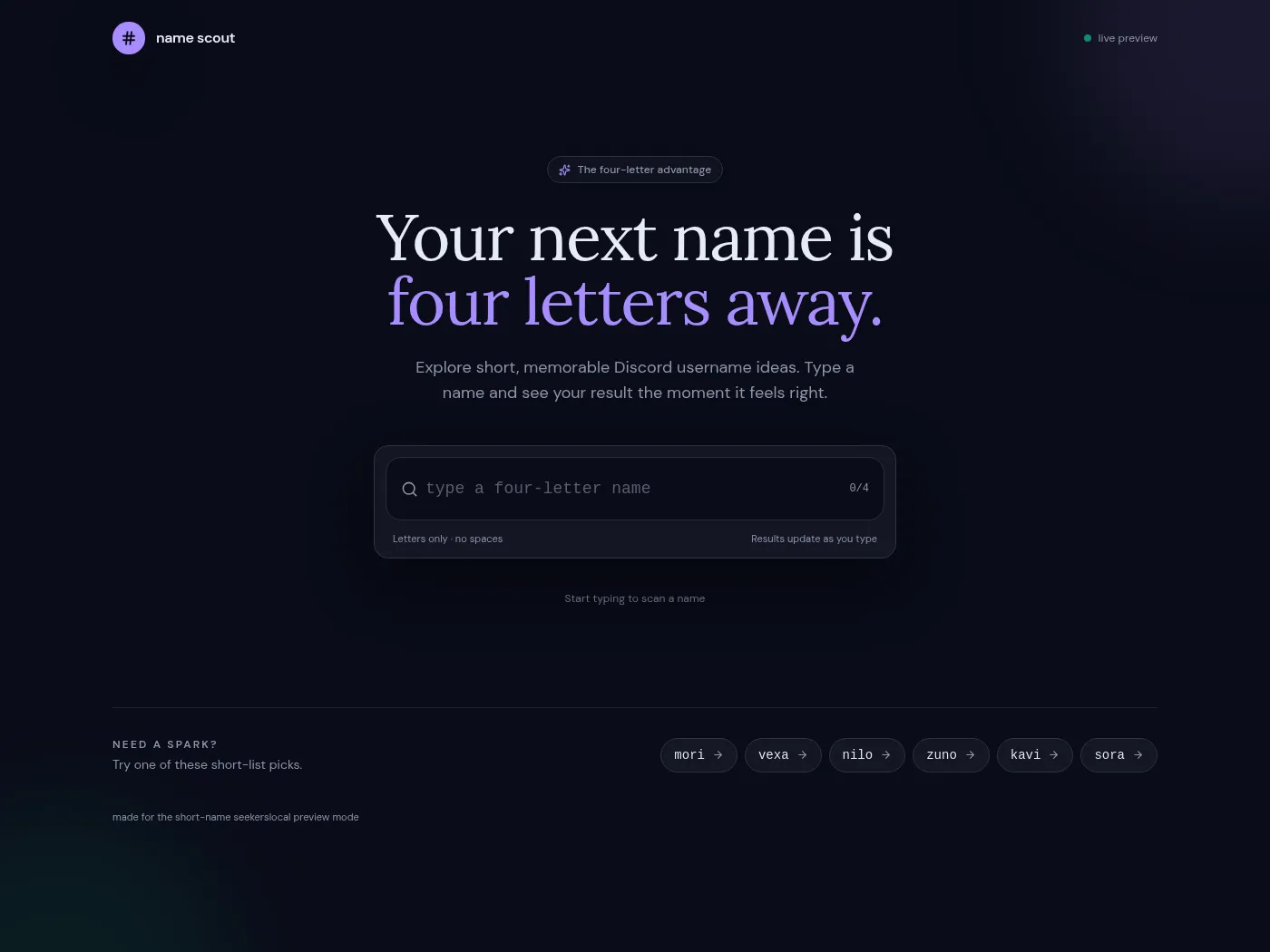 Discord Name Scout