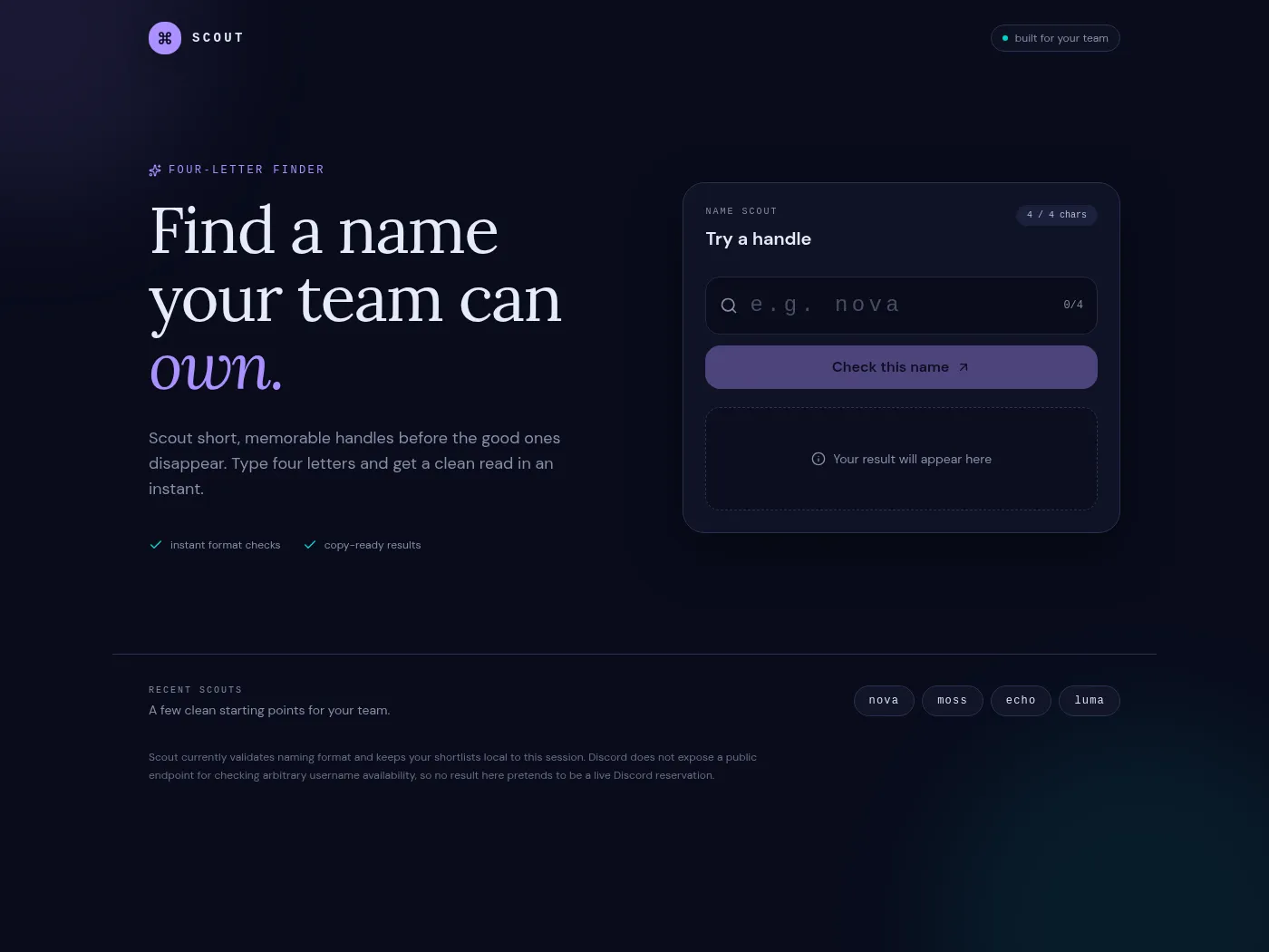 Discord Username Scout