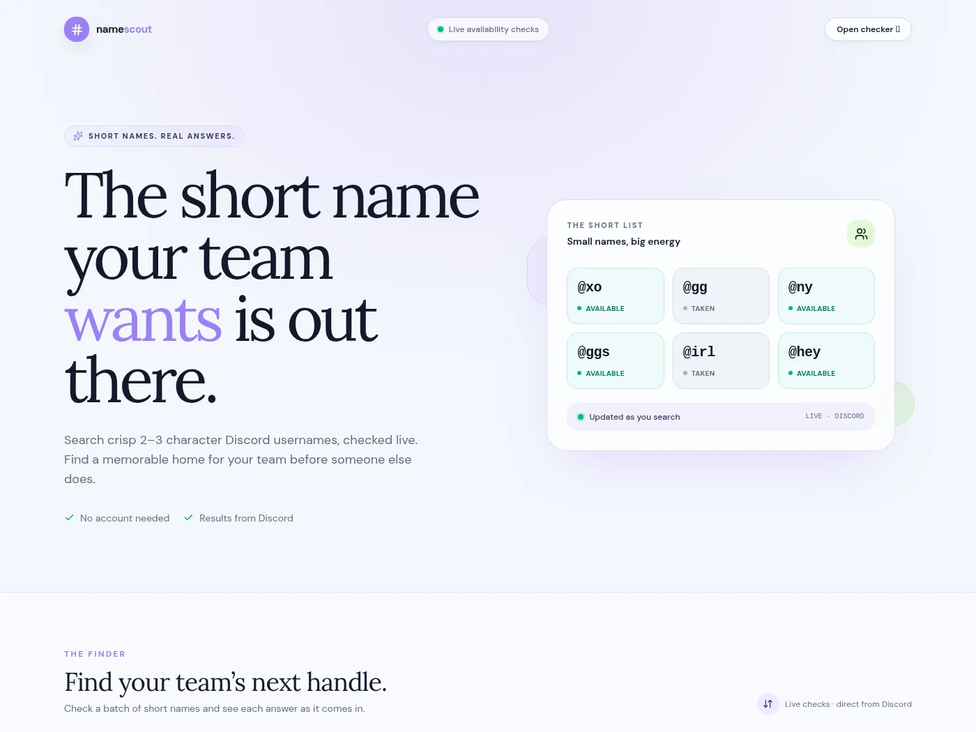 Discord Name Finder