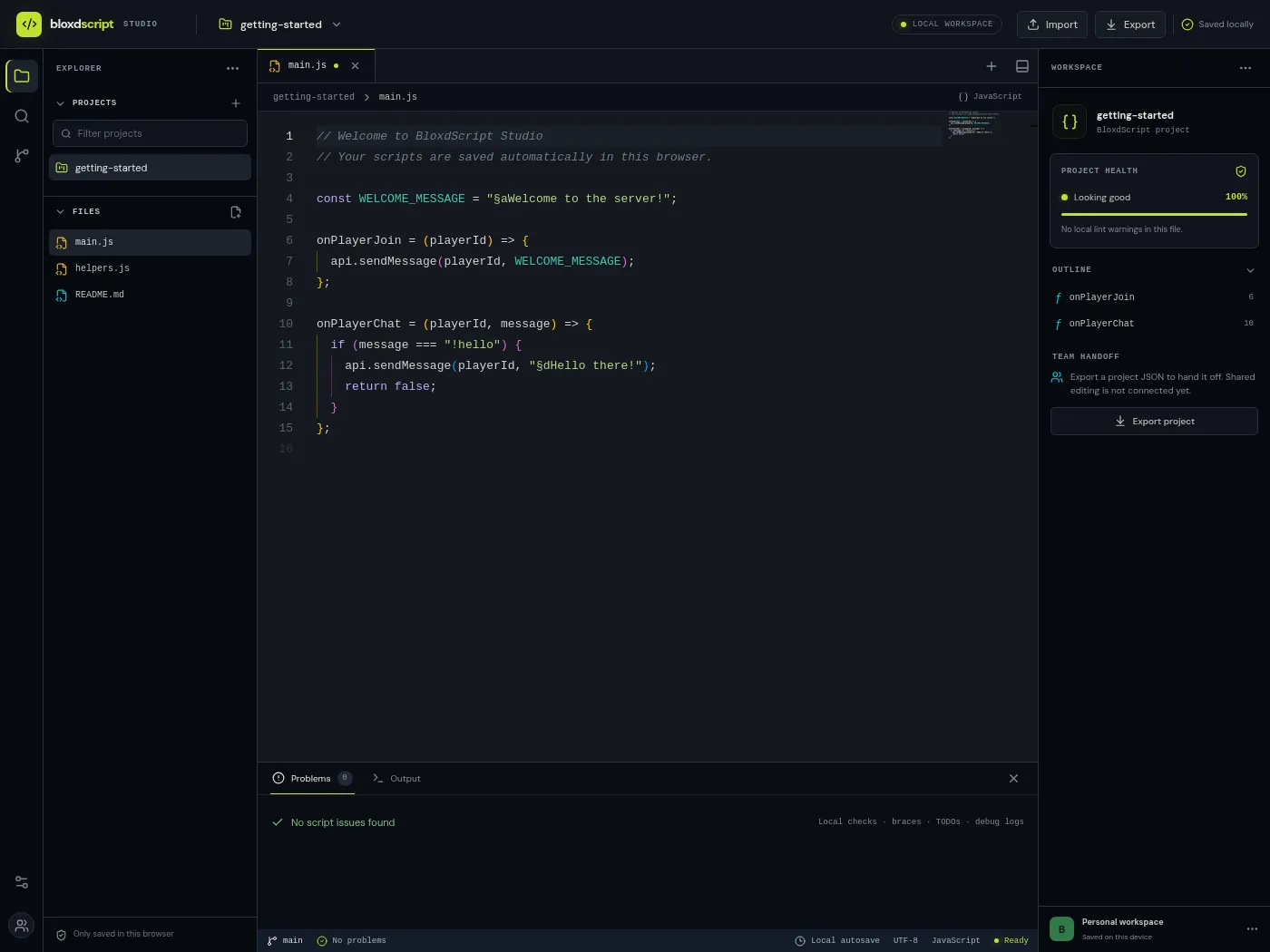 BloxdScript Editor