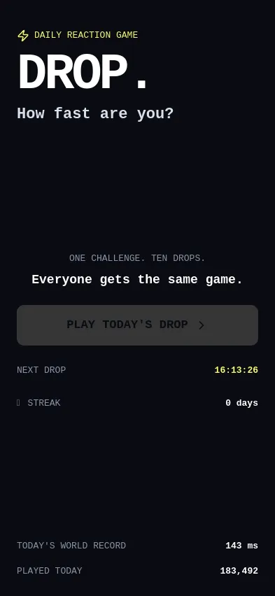 DROP – Daily Reaction Game