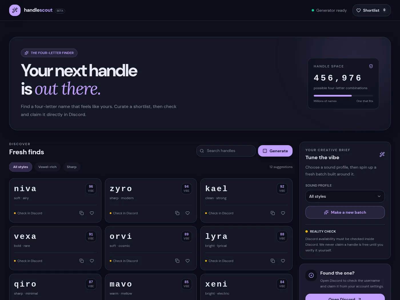 RareDiscord Handle Finder