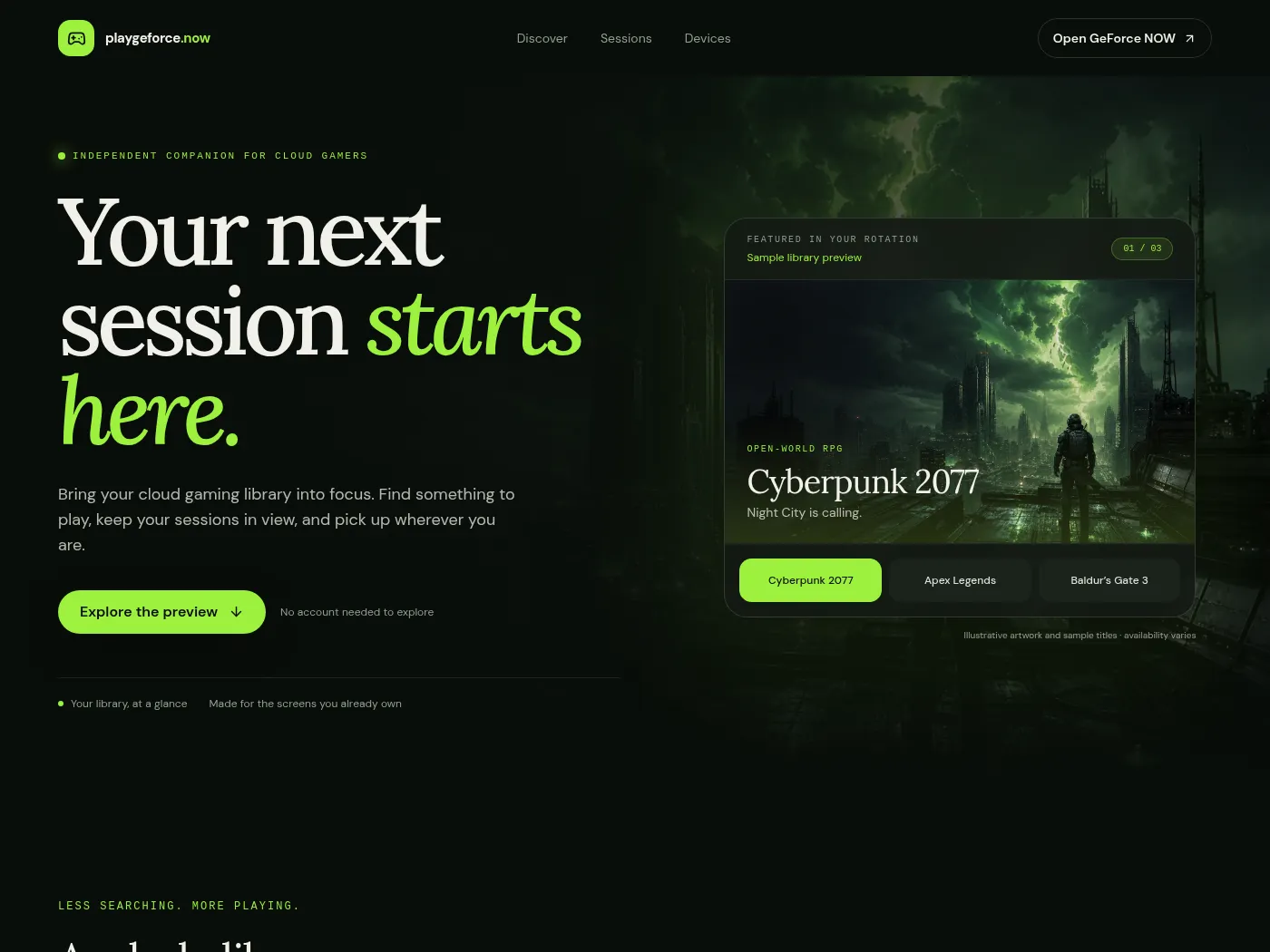 PlayGeForce Now Dashboard