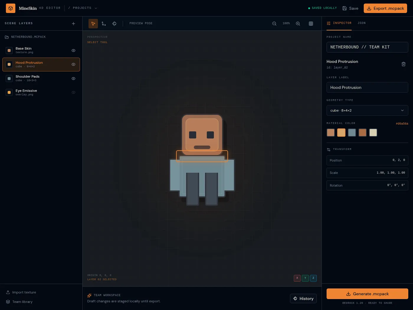 MineSkin 4D Editor