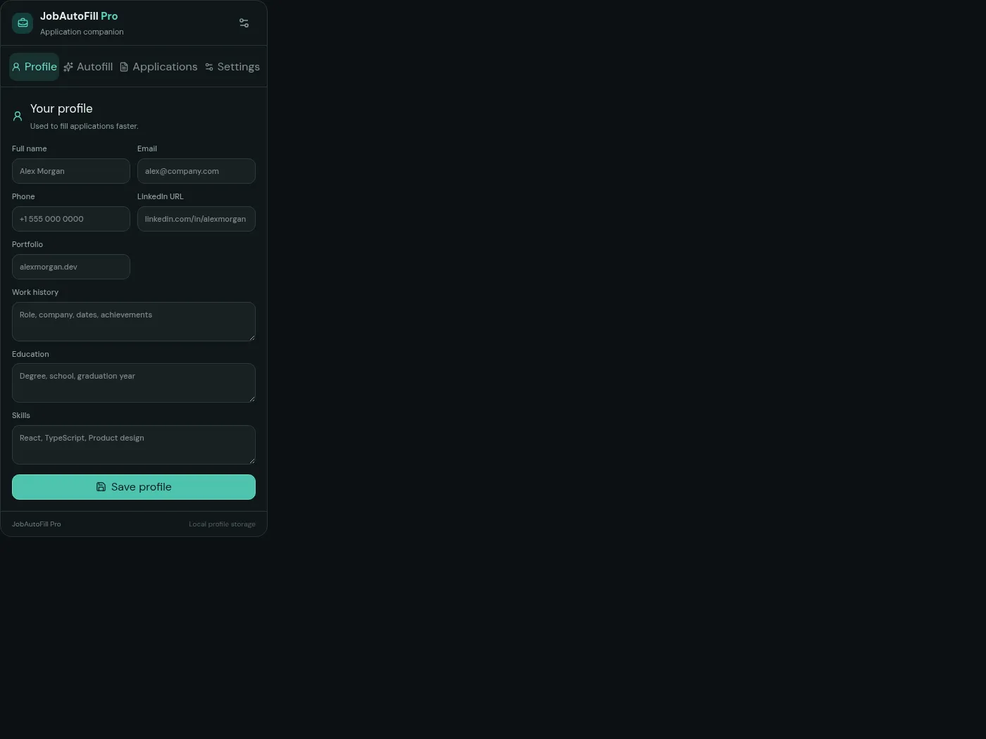 JobAutoFill Pro