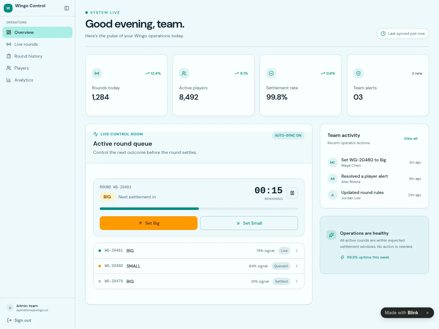 Wingo Admin Panel