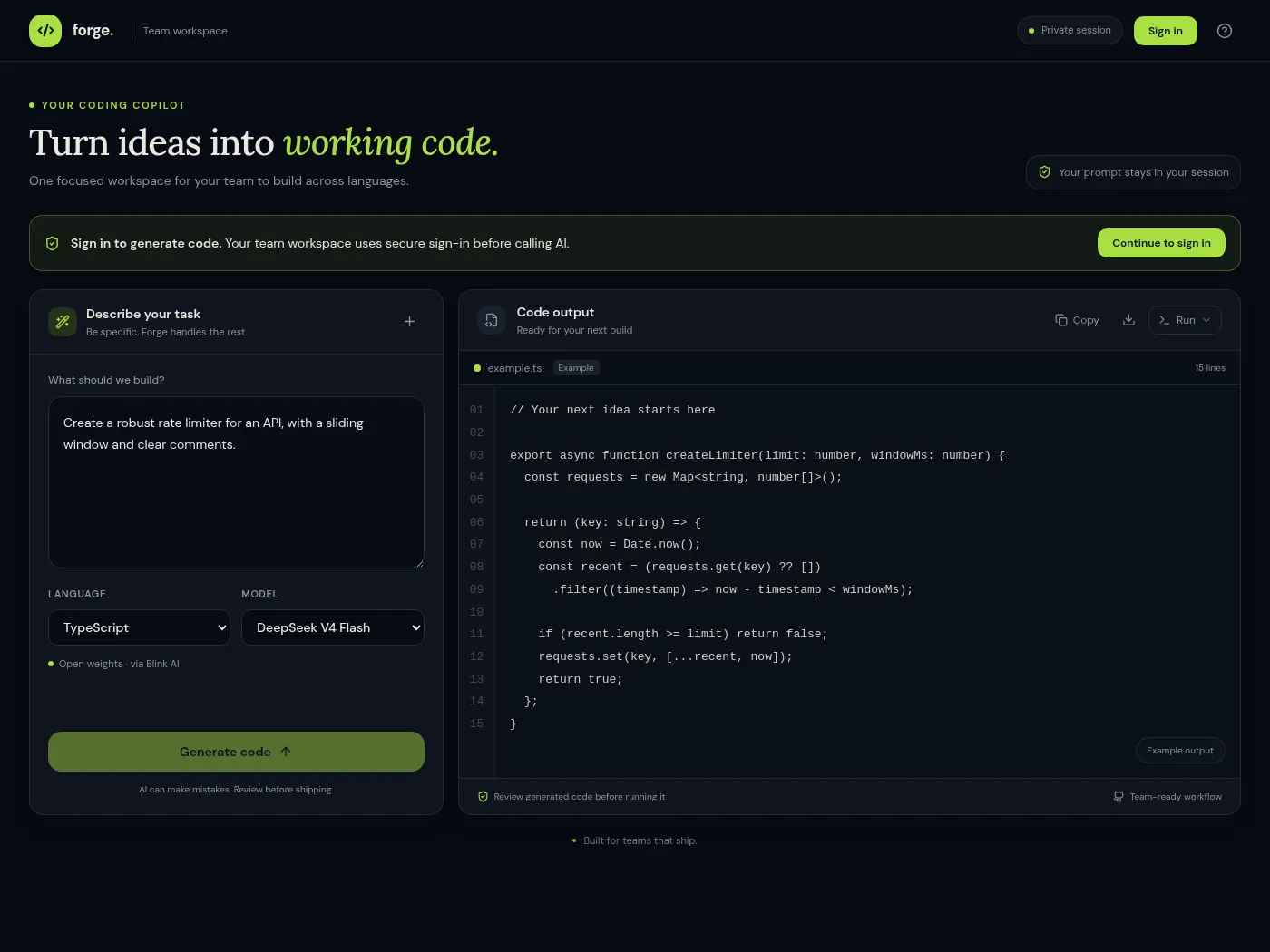 CodeGen Sandbox
