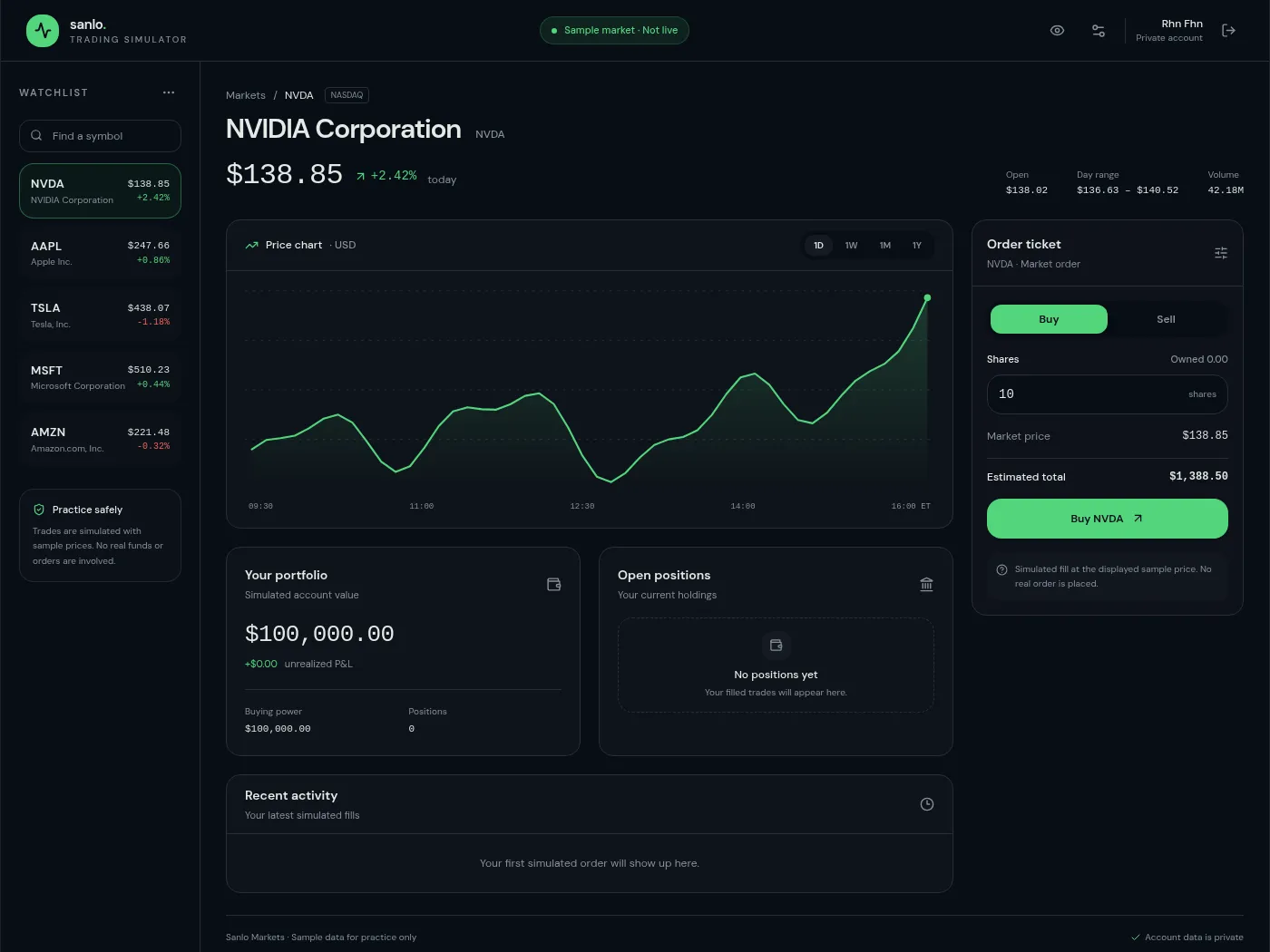 Sanlo Trading Simulator