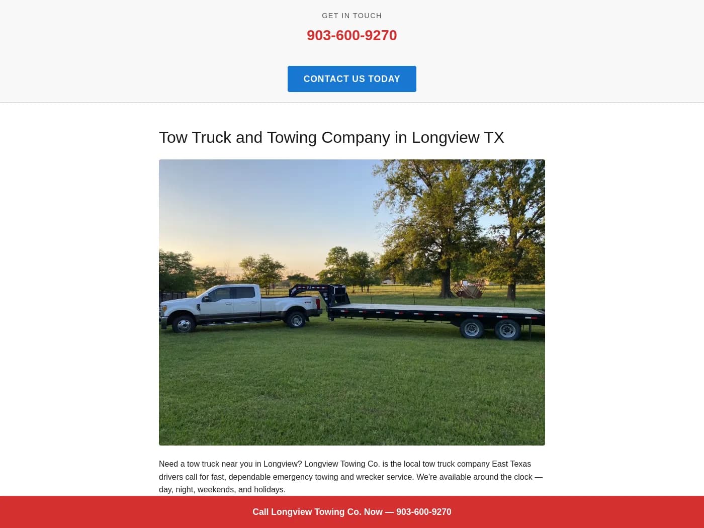 Longview Towing Co. Website