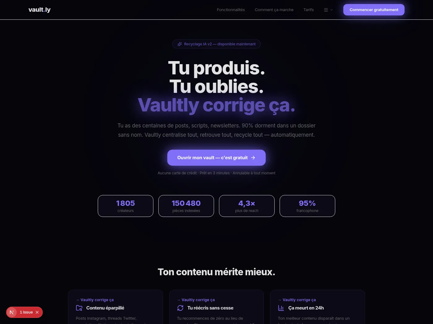 Vaultly — SaaS Content Library