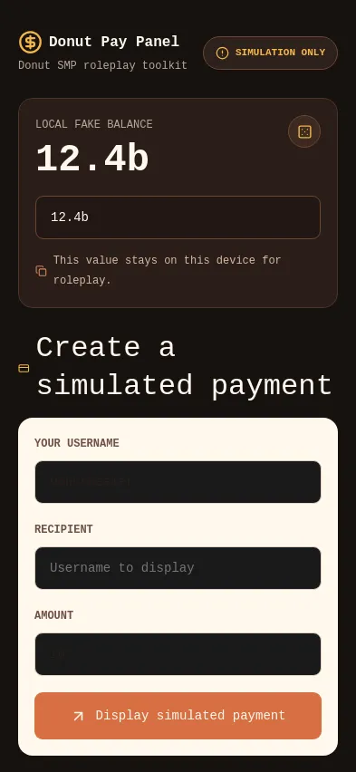Donut SMP Payment Simulator