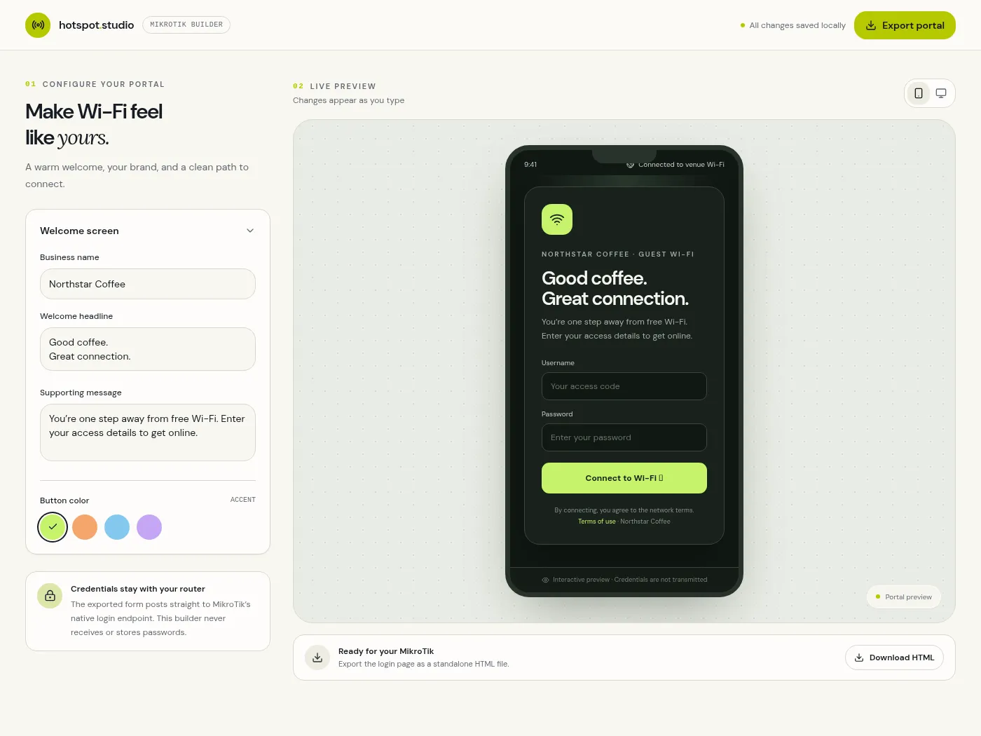 Hotspot Welcome Portal