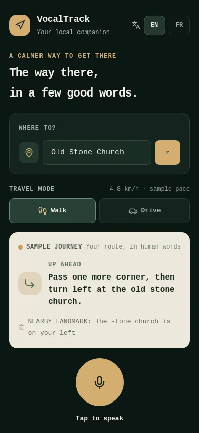 VocalTrack Navigation App