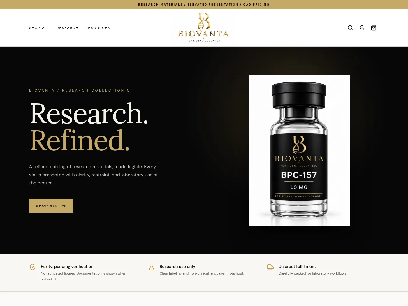 BIOVANTA Premium Storefront