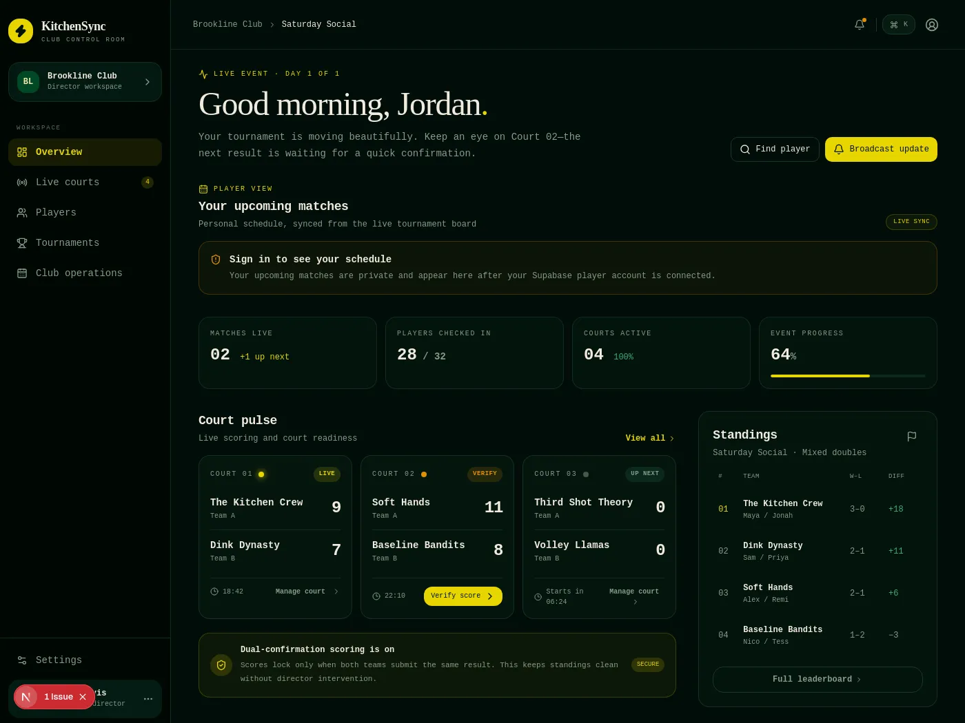 KitchenSync Tournament Platform