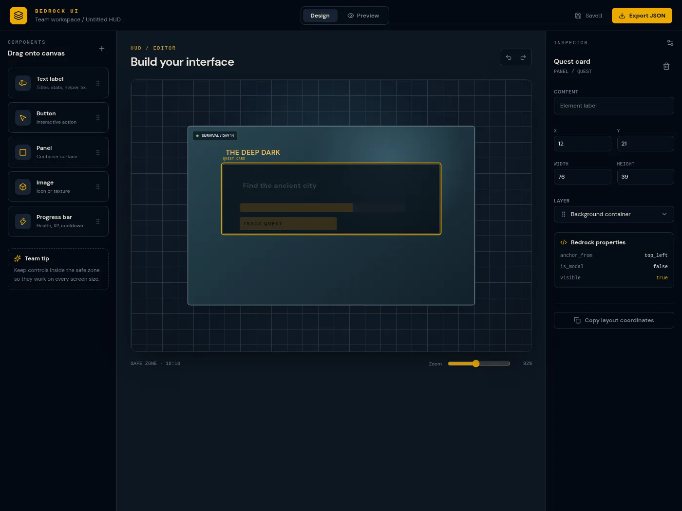Bedrock UI Builder