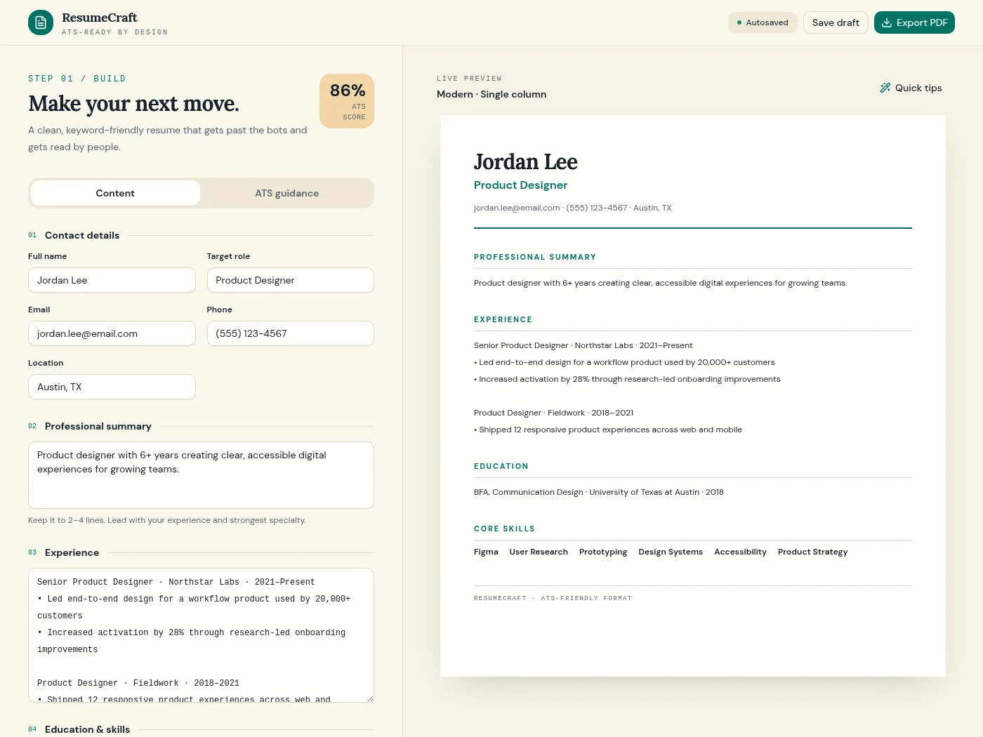 ATS Resume Builder