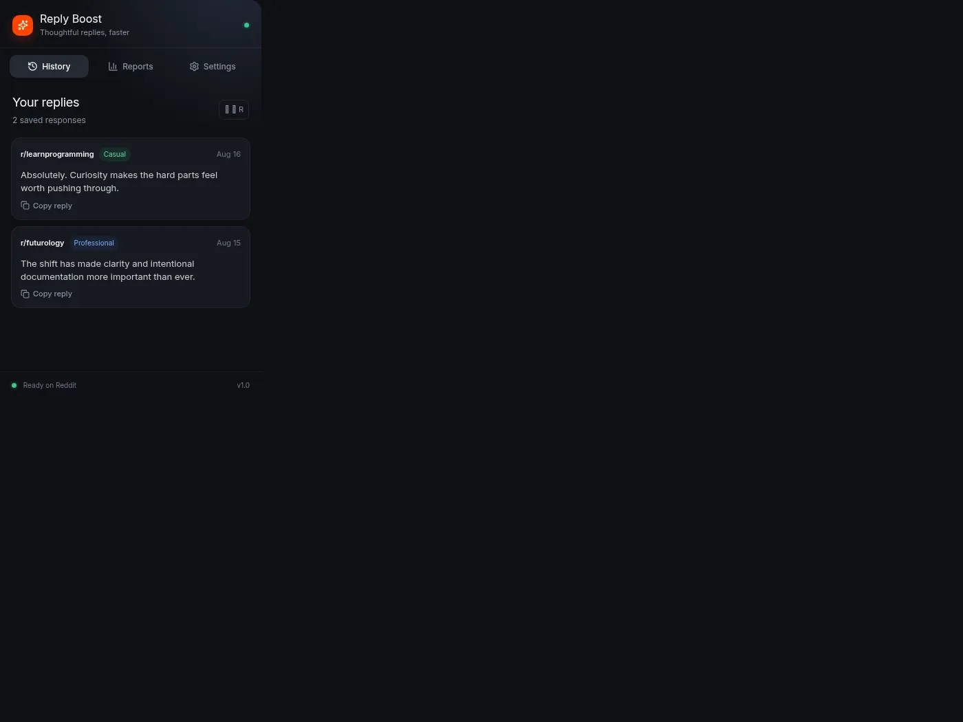 Reddit AI Reply Boost