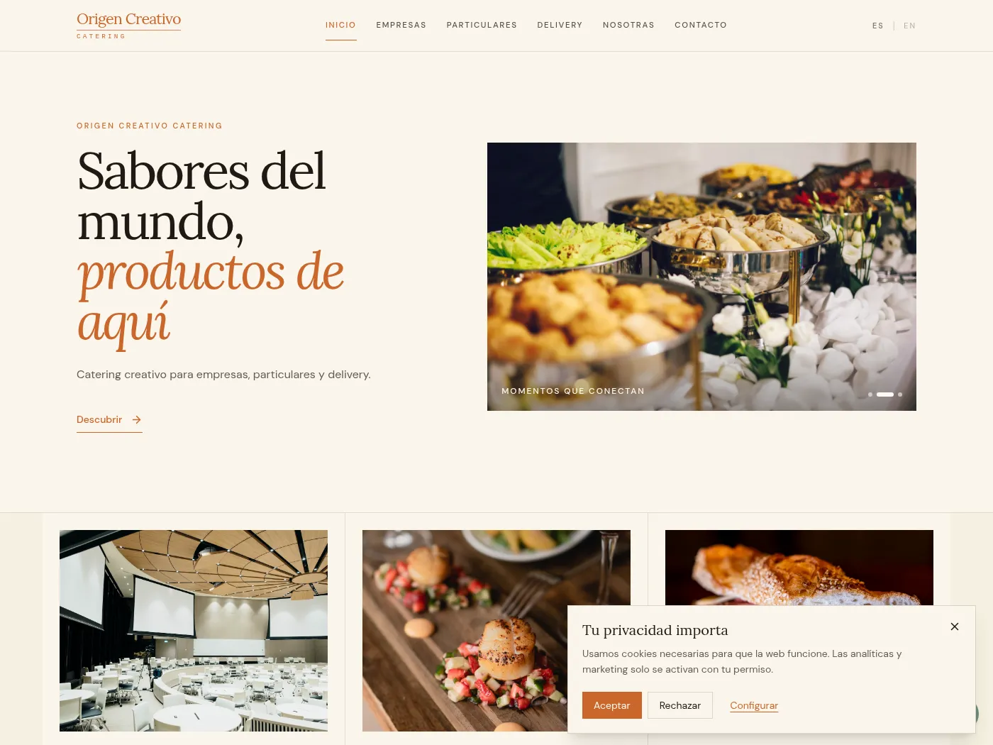 Origen Creativo Catering Web