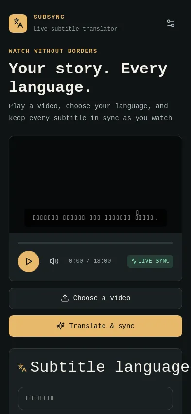 Live Video Subtitle Translate