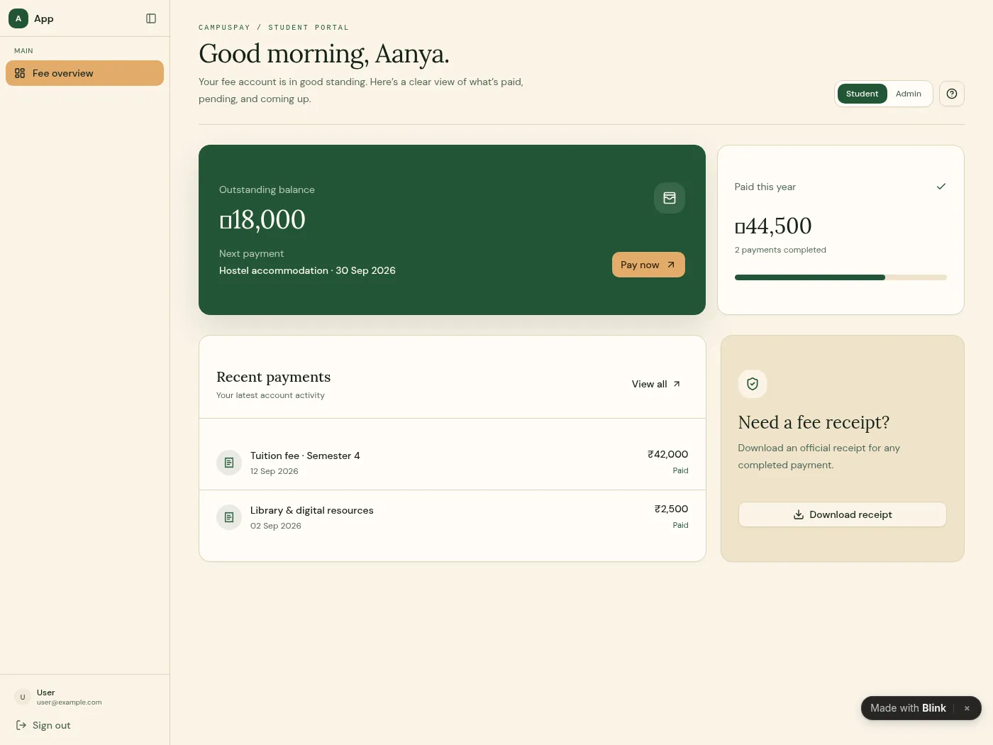 Student Fee Portal