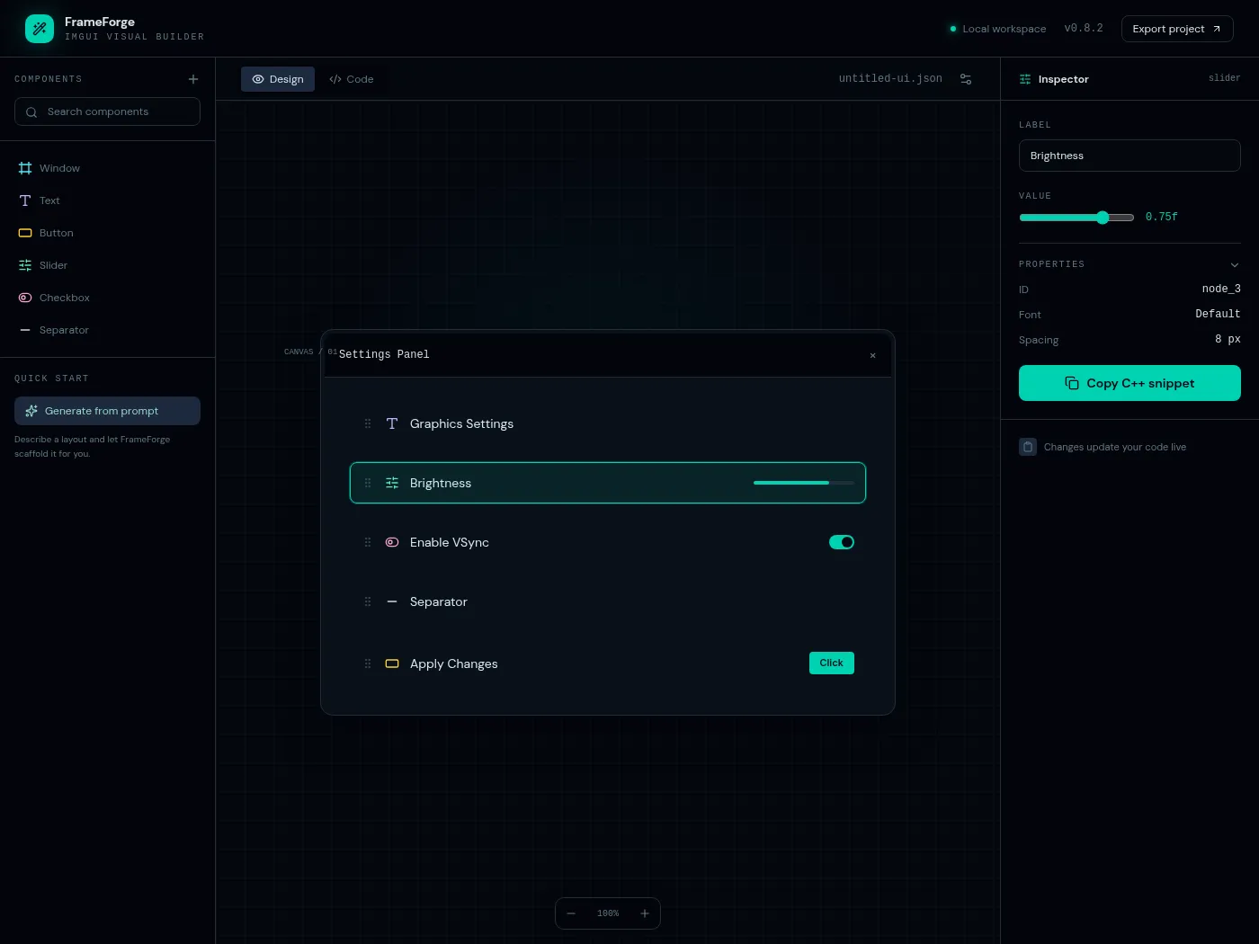 ImGui Visual Builder