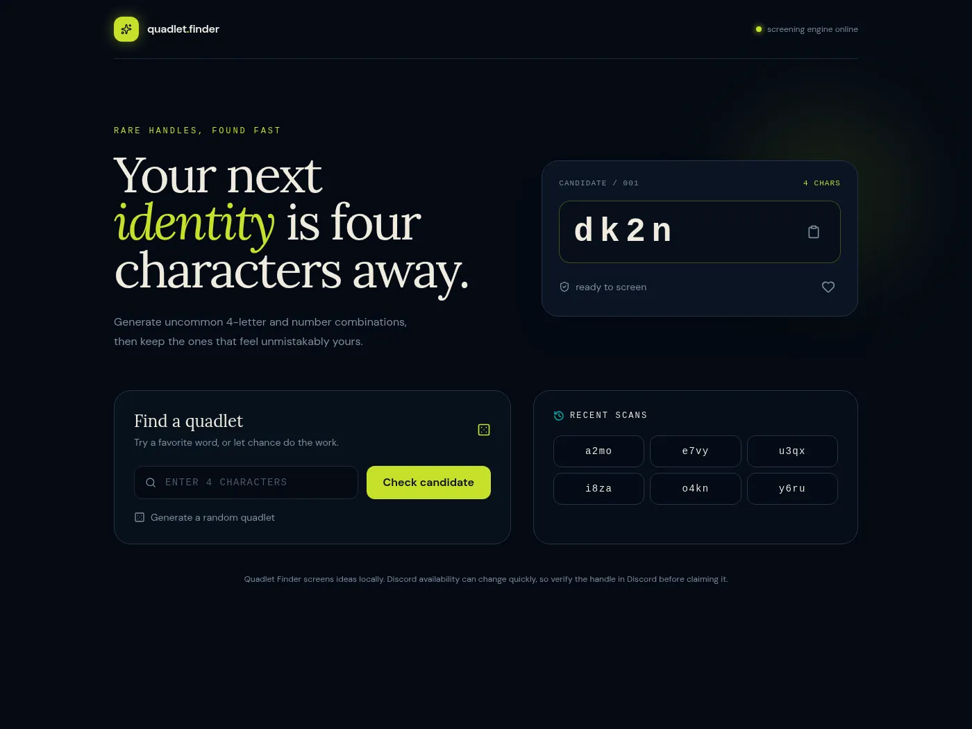 Quadlet Finder