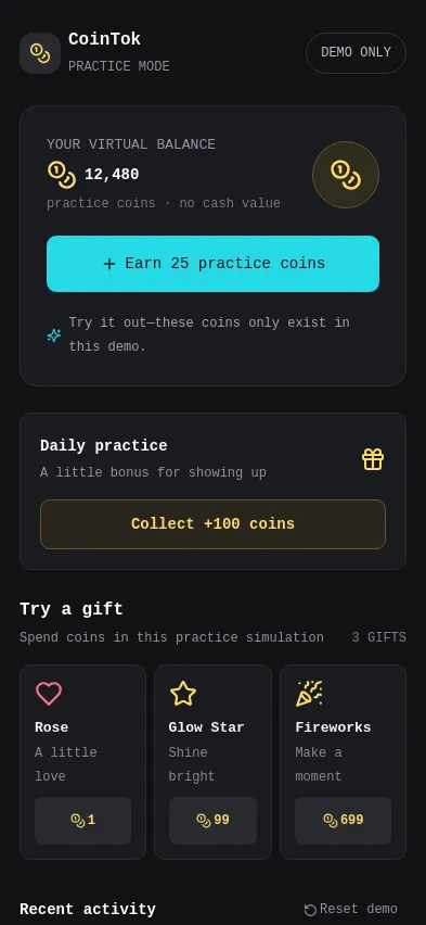 CoinTok Simulator